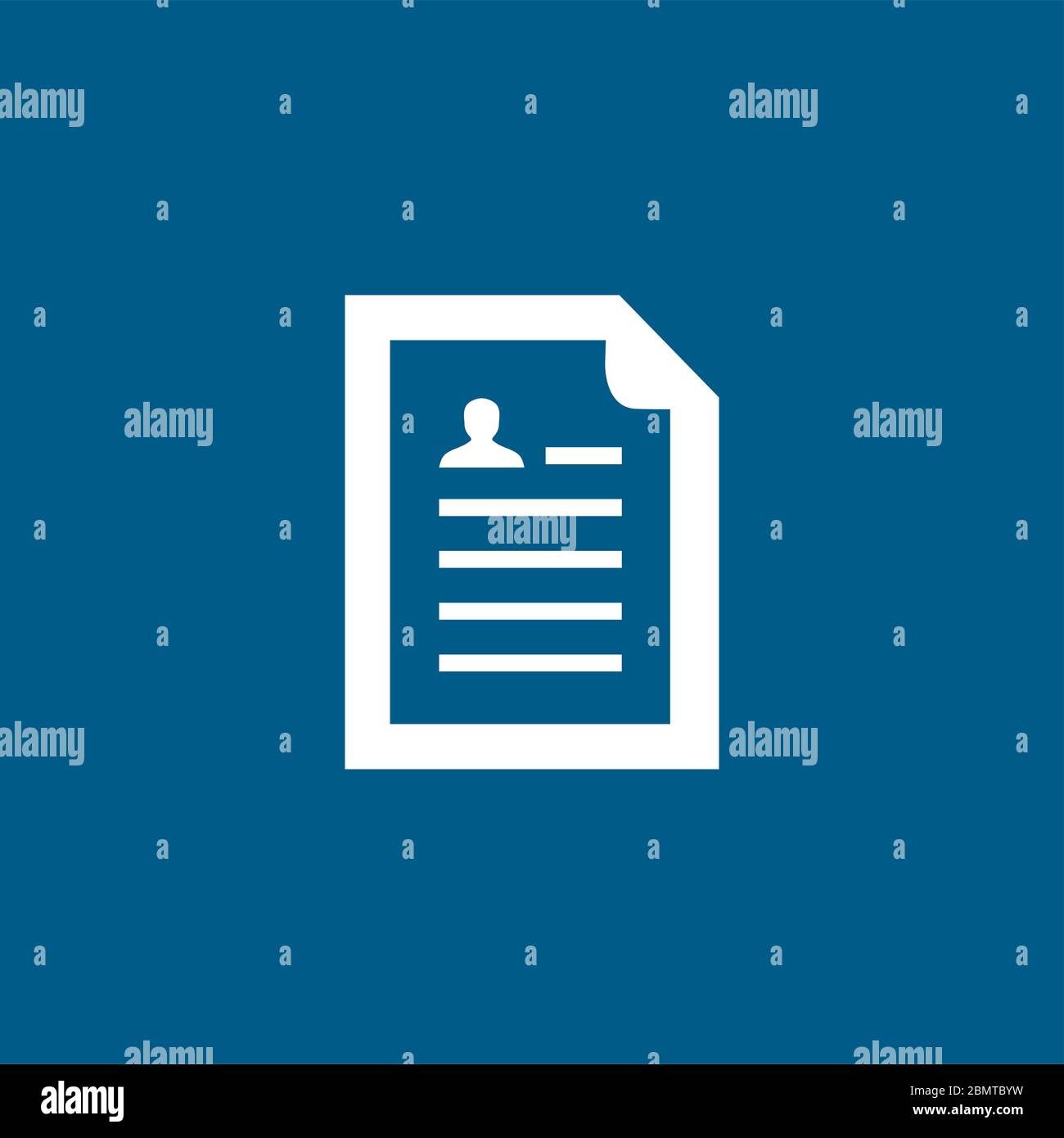 Resume Icon On Blue Background. Blue Flat Style Vector Illustration ...