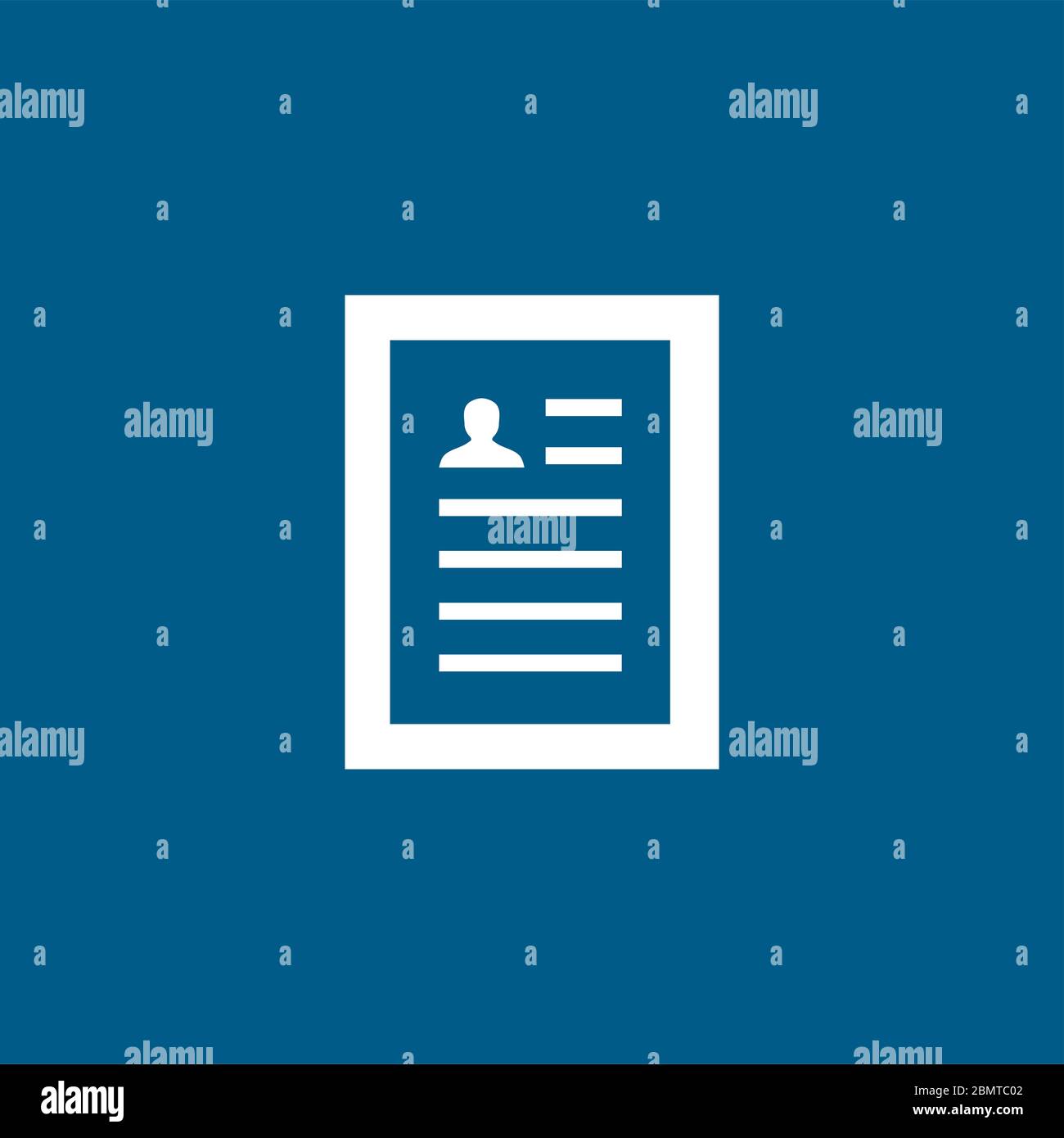 Resume Icon On Blue Background. Blue Flat Style Vector Illustration ...