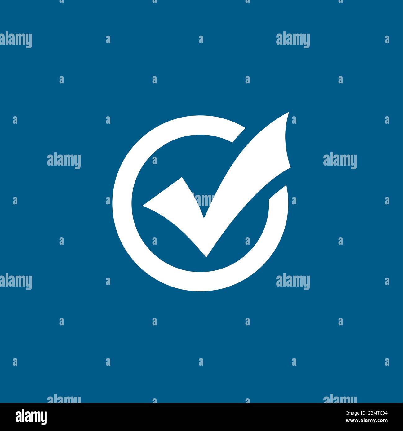 Right Icon On Blue Background. Blue Flat Style Vector Illustration ...