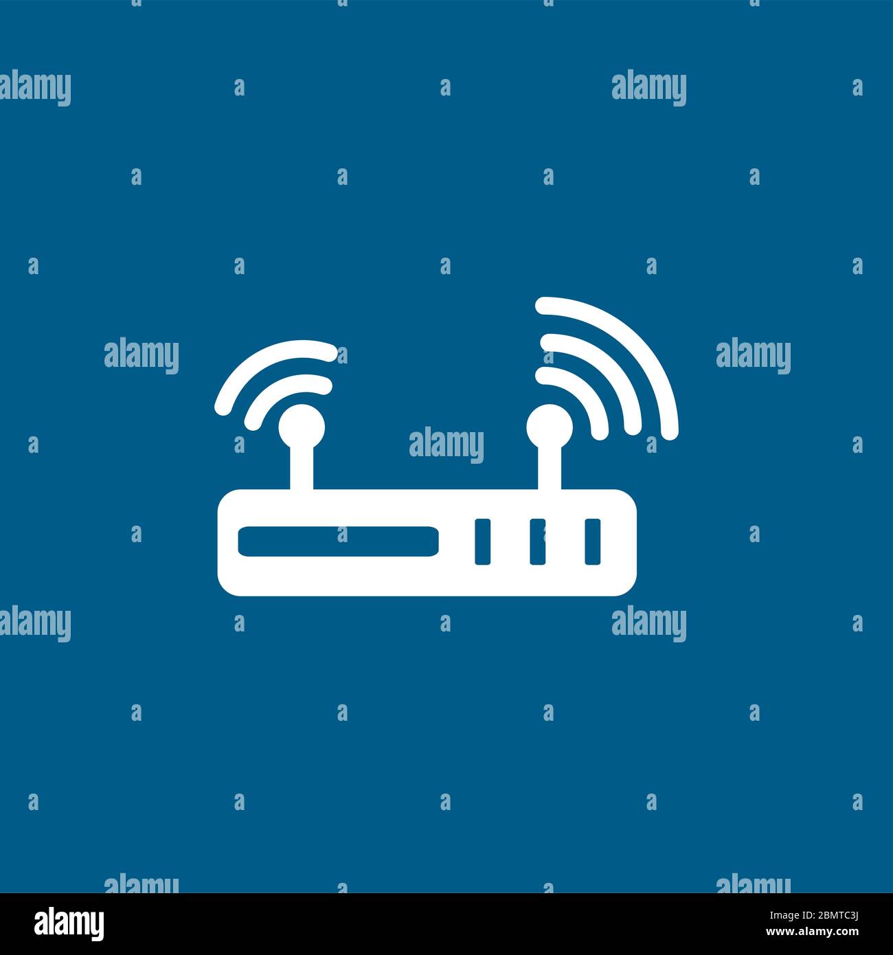 Router Icon On Blue Background. Blue Flat Style Vector Illustration ...