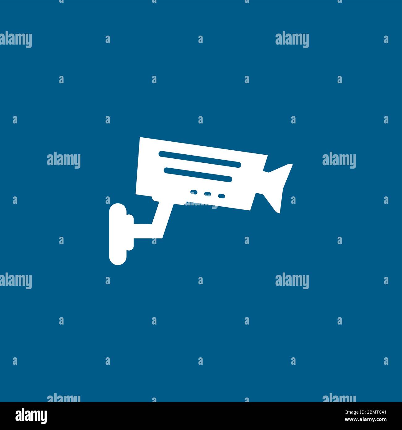 Security Camera Icon On Blue Background. Blue Flat Style Vector ...