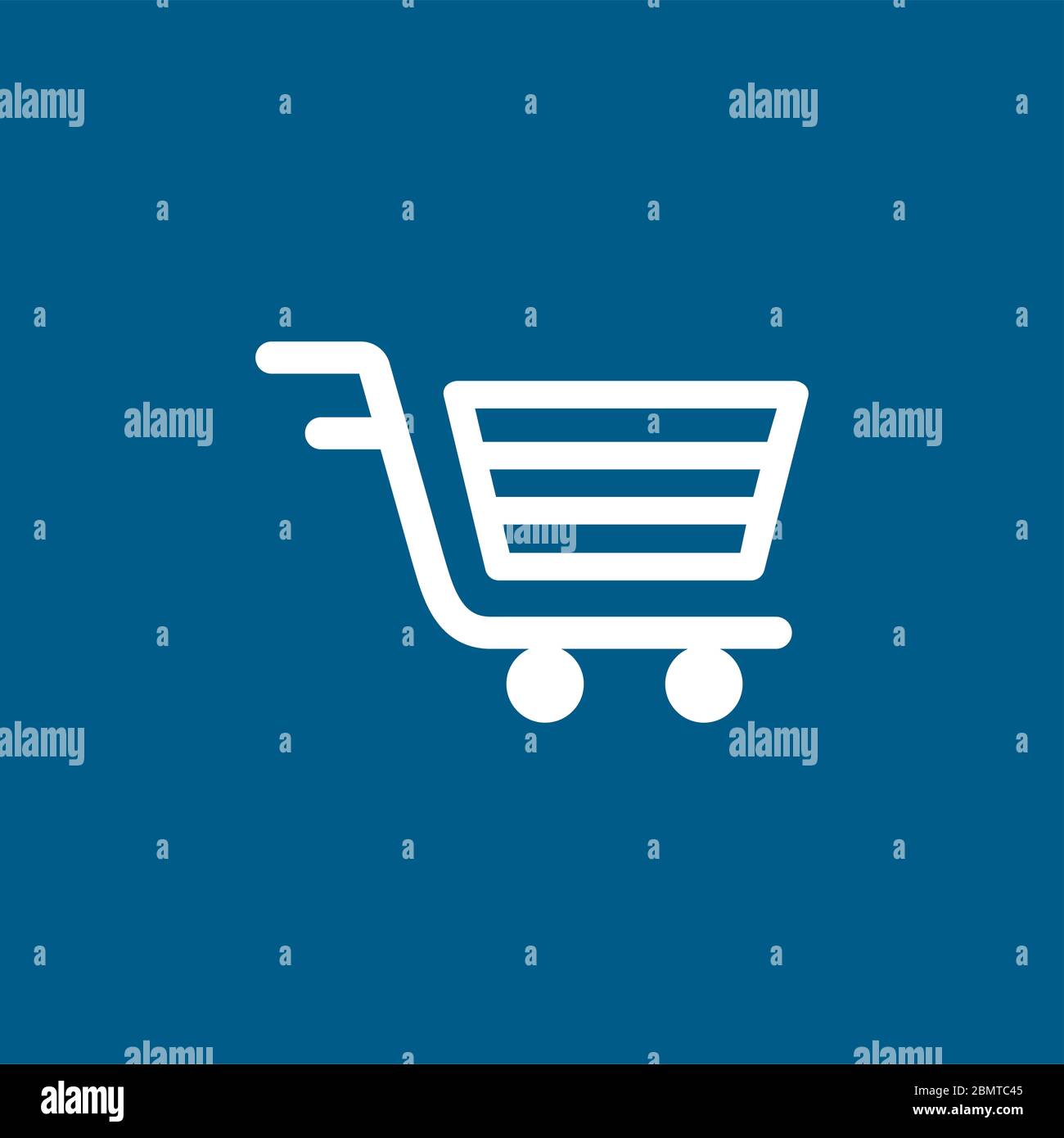 Shopping Cart Icon On Blue Background. Blue Flat Style Vector ...