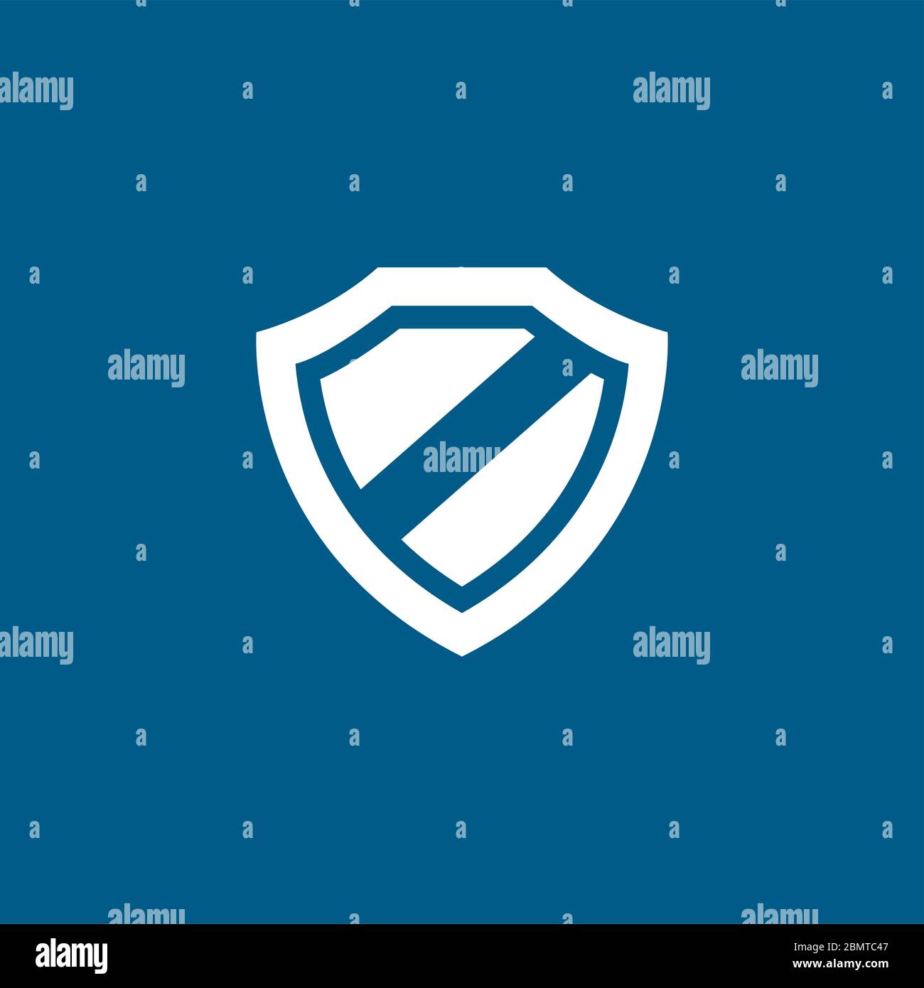 Shield Icon On Blue Background. Blue Flat Style Vector Illustration ...