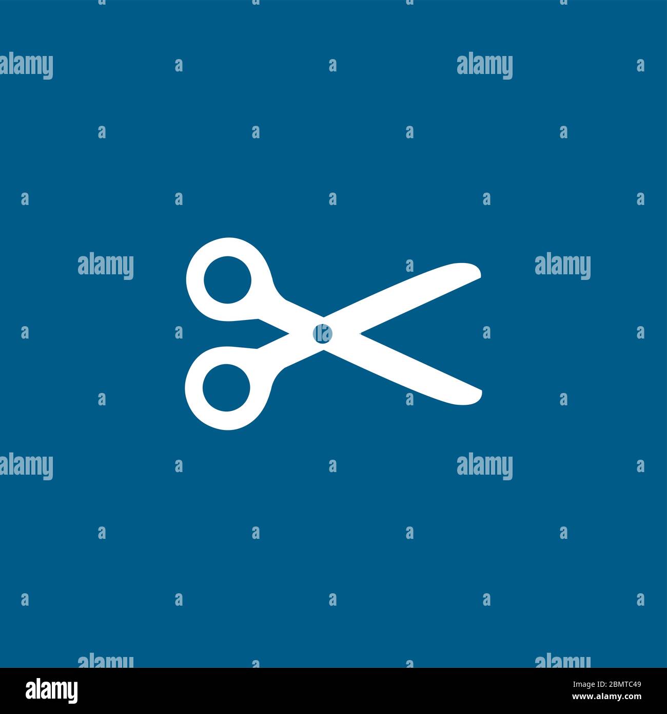 Scissor Icon On Blue Background. Blue Flat Style Vector Illustration ...