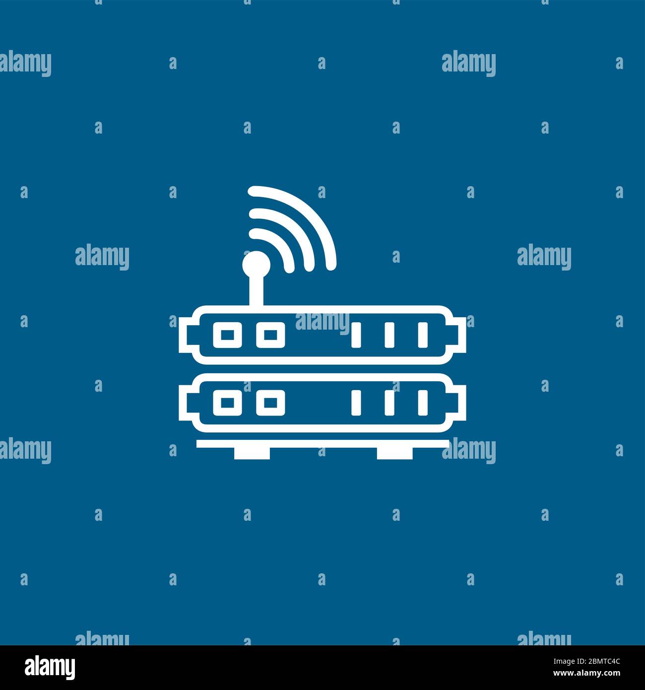 Router Line Icon On Blue Background. Blue Flat Style Vector ...