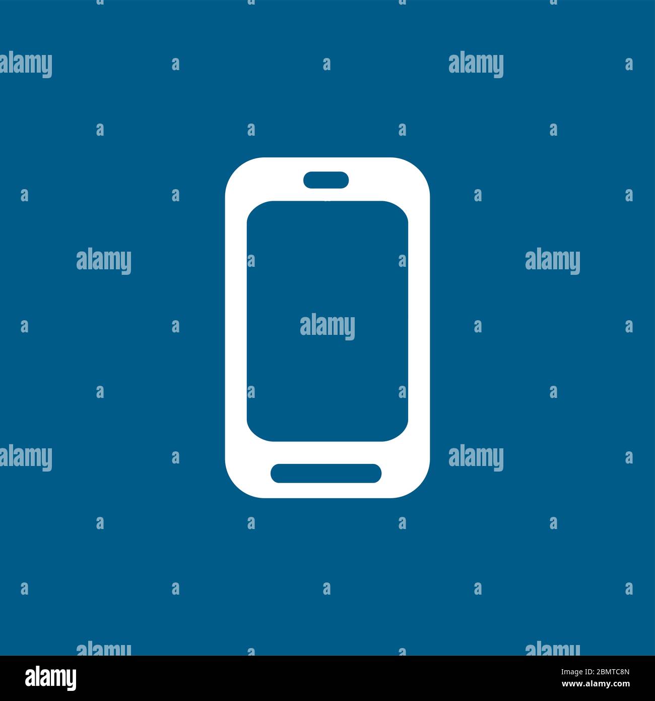 Smartphone Icon On Blue Background. Blue Flat Style Vector Illustration ...