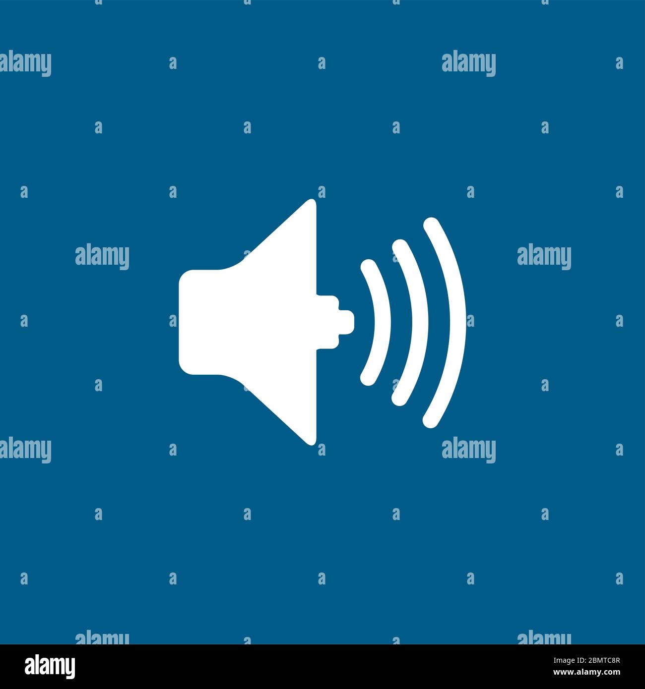 Sound Icon On Blue Background. Blue Flat Style Vector Illustration ...