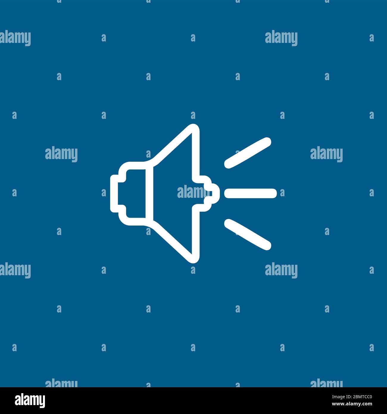 Sound Line Icon On Blue Background. Blue Flat Style Vector Illustration ...