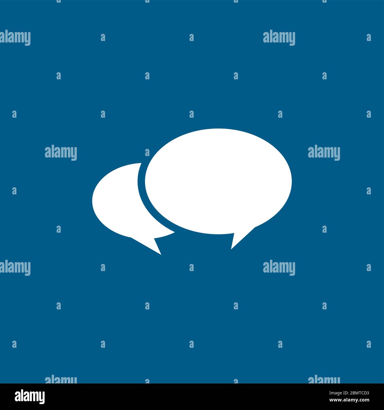 Speech Bubble Icon On Blue Background. Blue Flat Style Vector ...