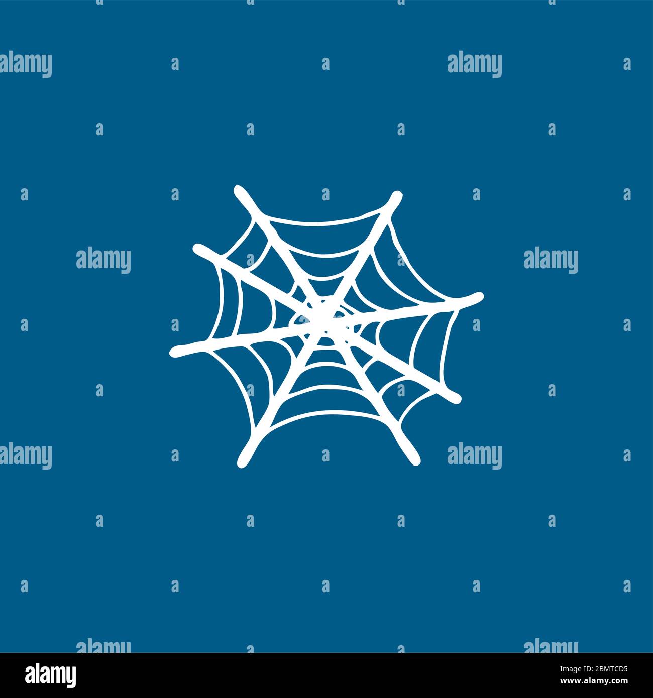 Spider Net Icon On Blue Background. Blue Flat Style Vector Illustration ...