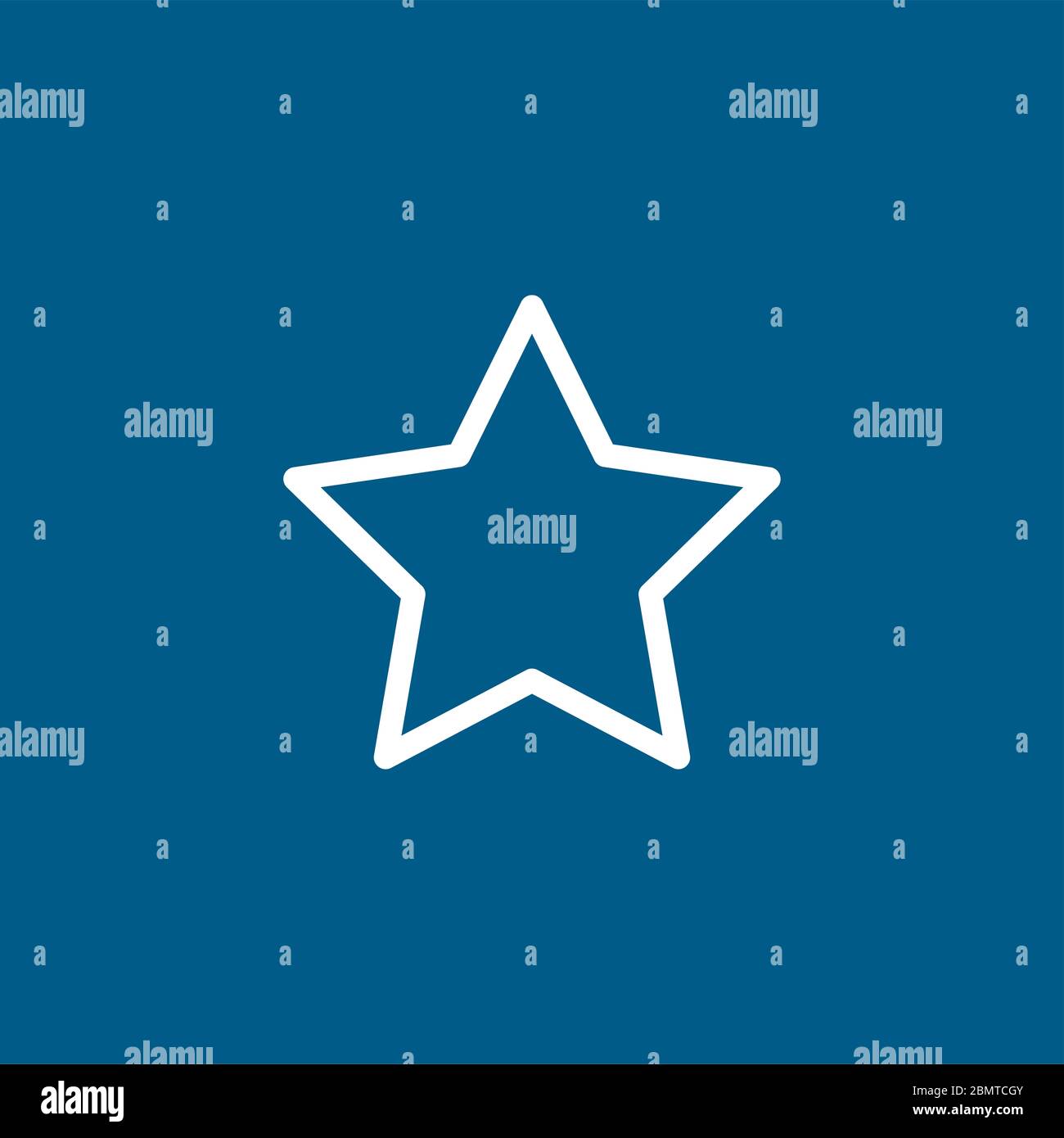 Star Line Icon On Blue Background. Blue Flat Style Vector Illustration ...