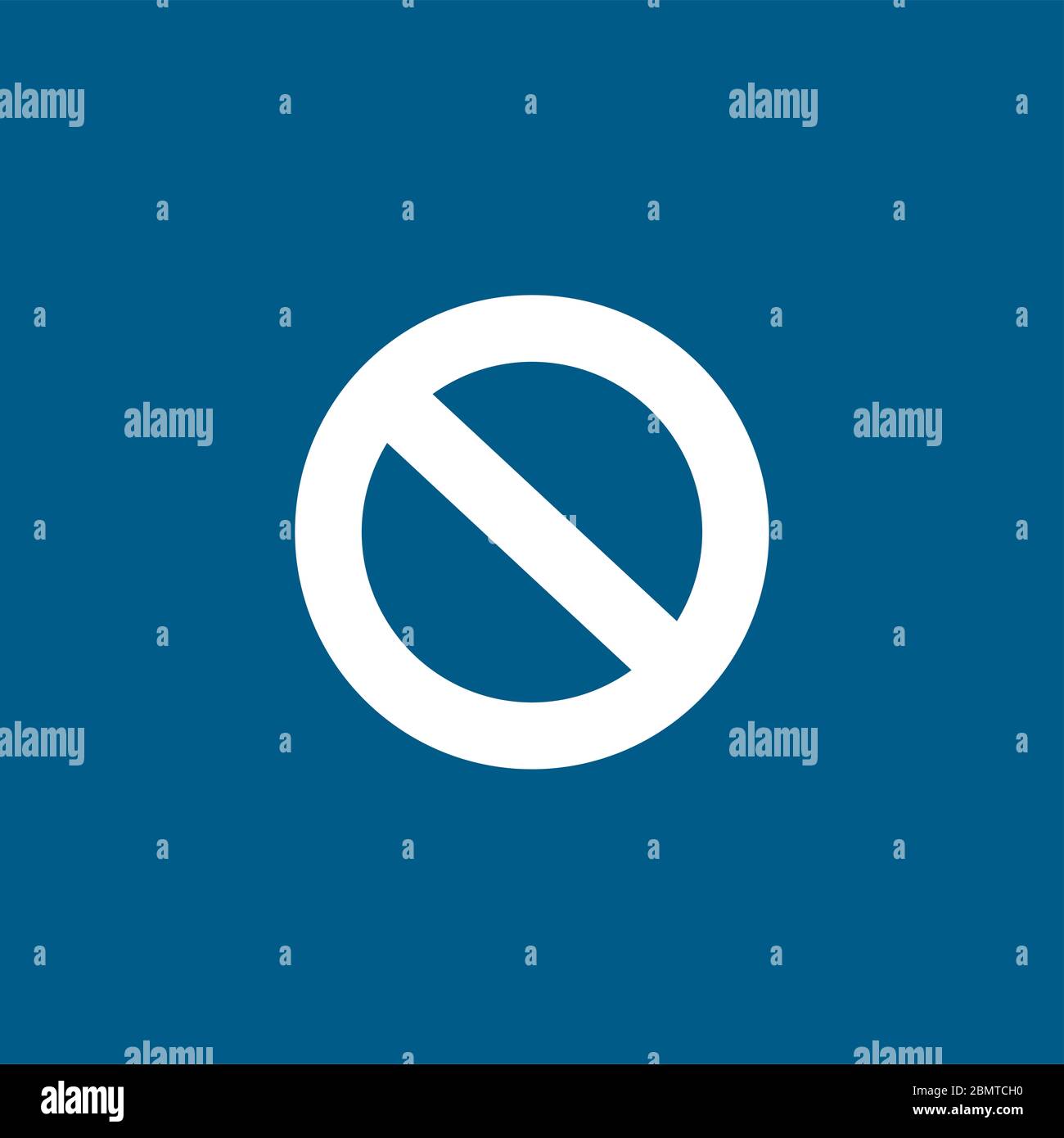 Stop Sign Icon On Blue Background. Blue Flat Style Vector Illustration ...
