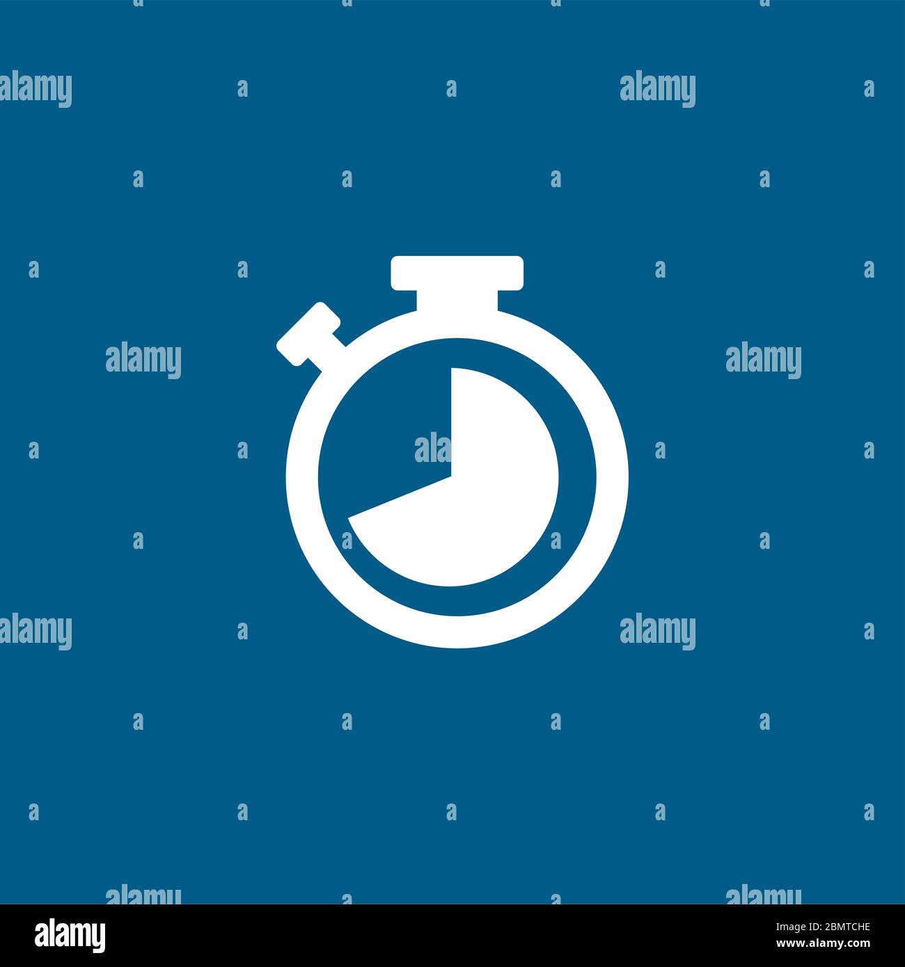 Stopwatch Icon On Blue Background. Blue Flat Style Vector Illustration ...