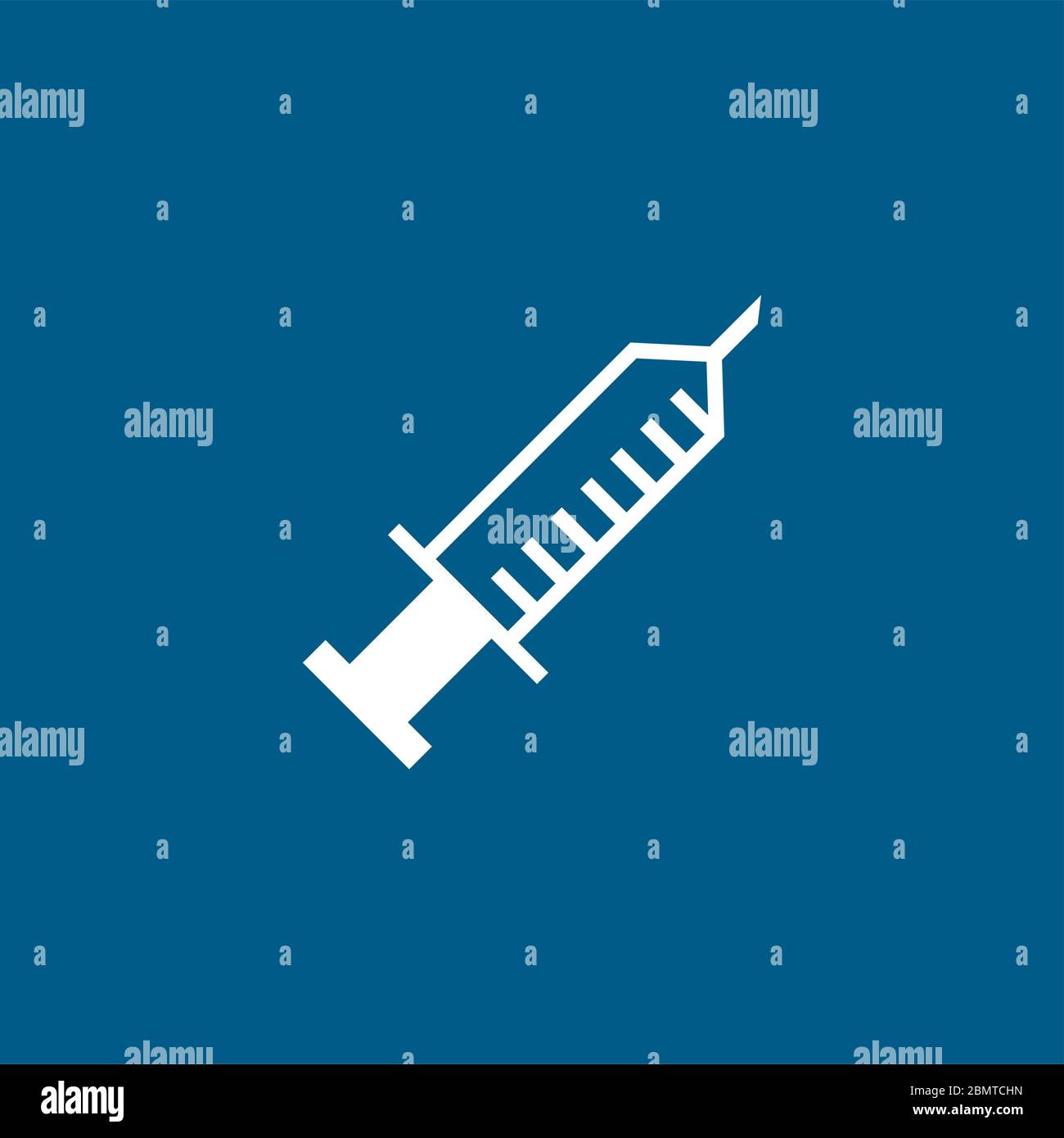 Syringe Icon On Blue Background. Blue Flat Style Vector Illustration ...