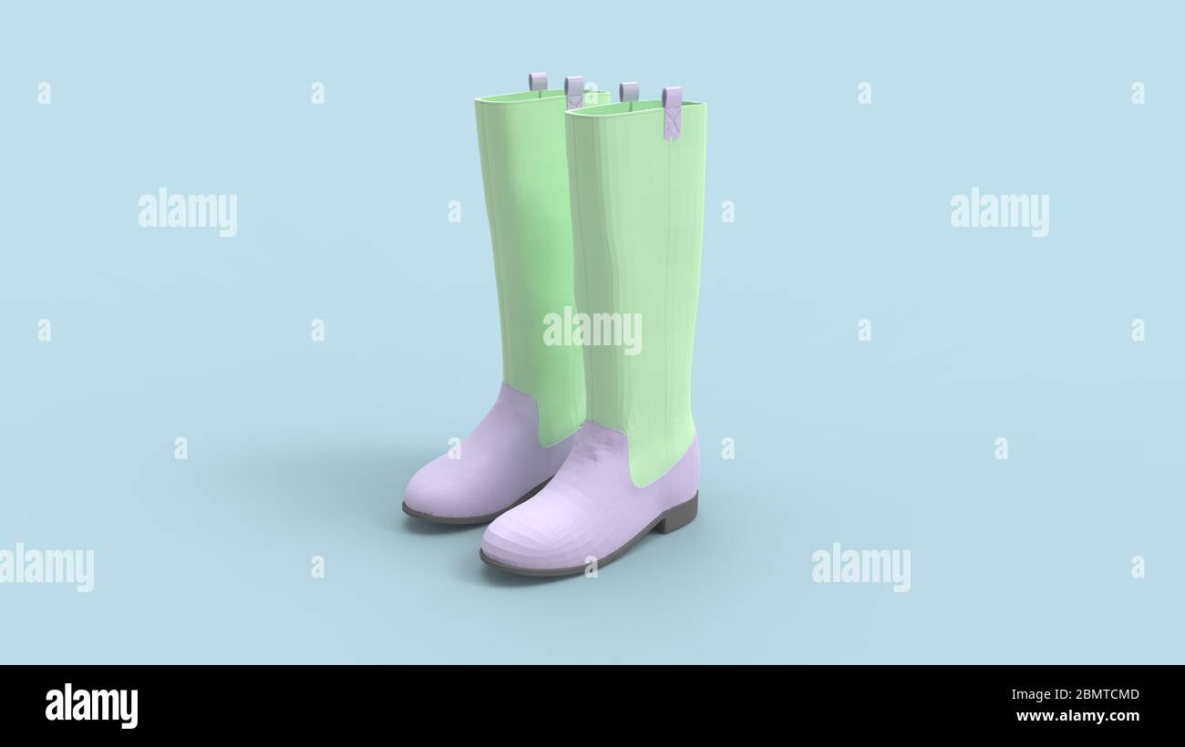 3D rendering of rubber boots isolated on white background Stock Photo ...