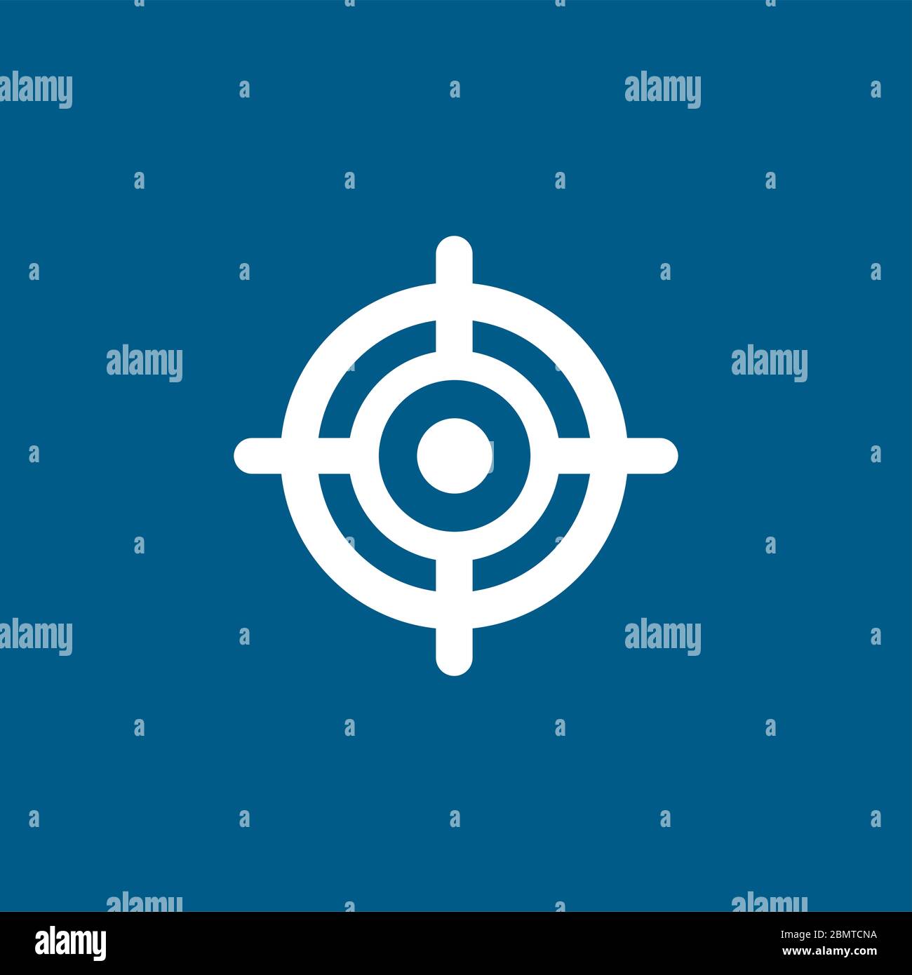Target Icon On Blue Background. Blue Flat Style Vector Illustration ...