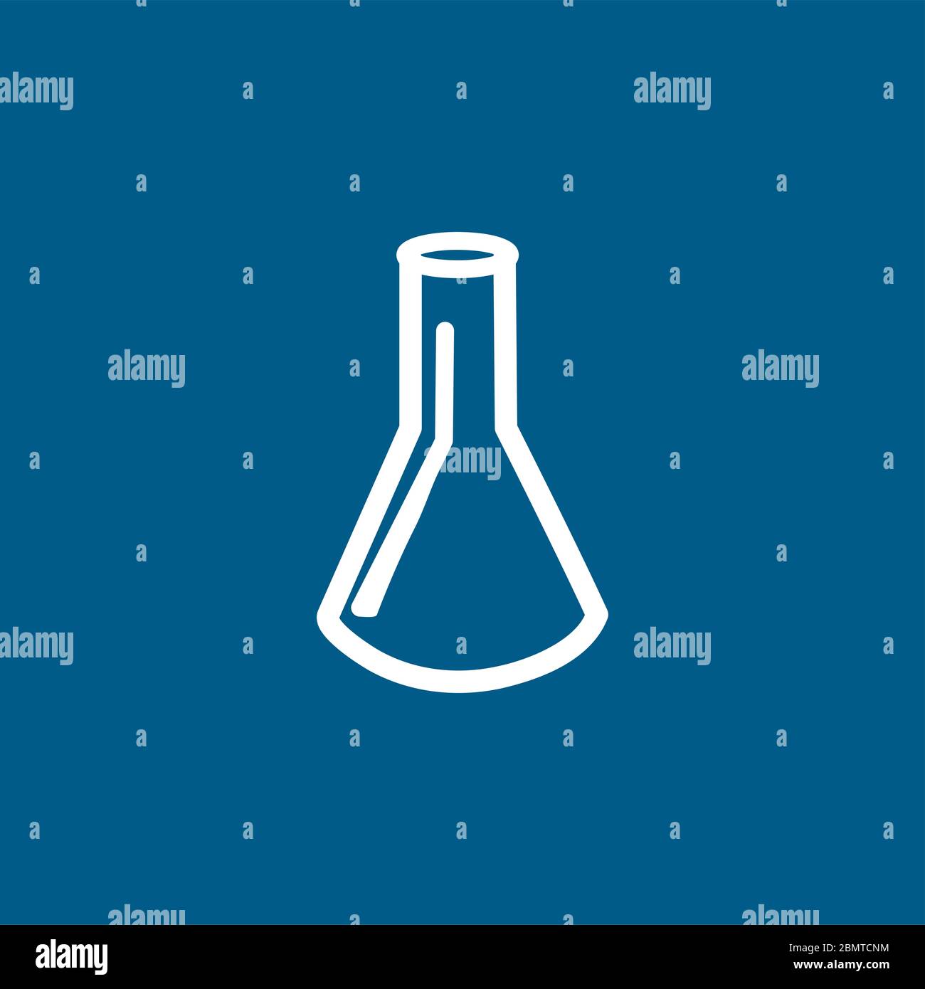 Test Tube Icon On Blue Background. Blue Flat Style Vector Illustration ...