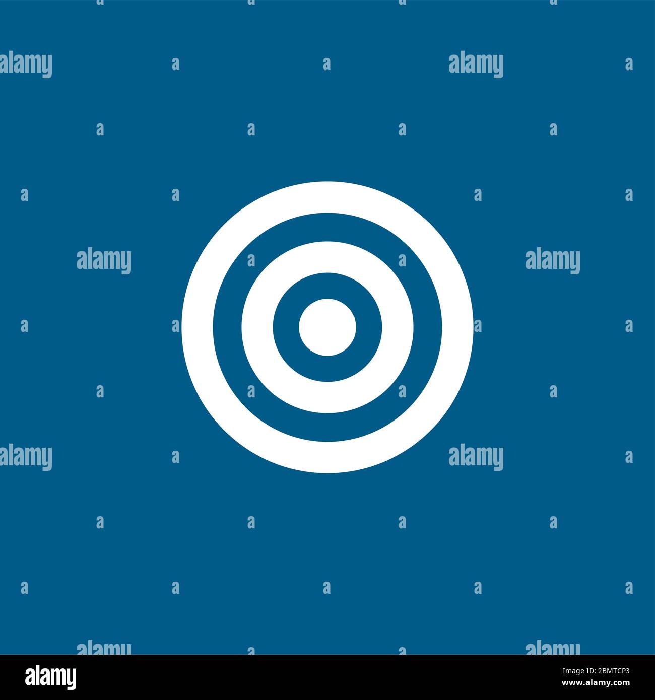 Target Icon On Blue Background. Blue Flat Style Vector Illustration ...