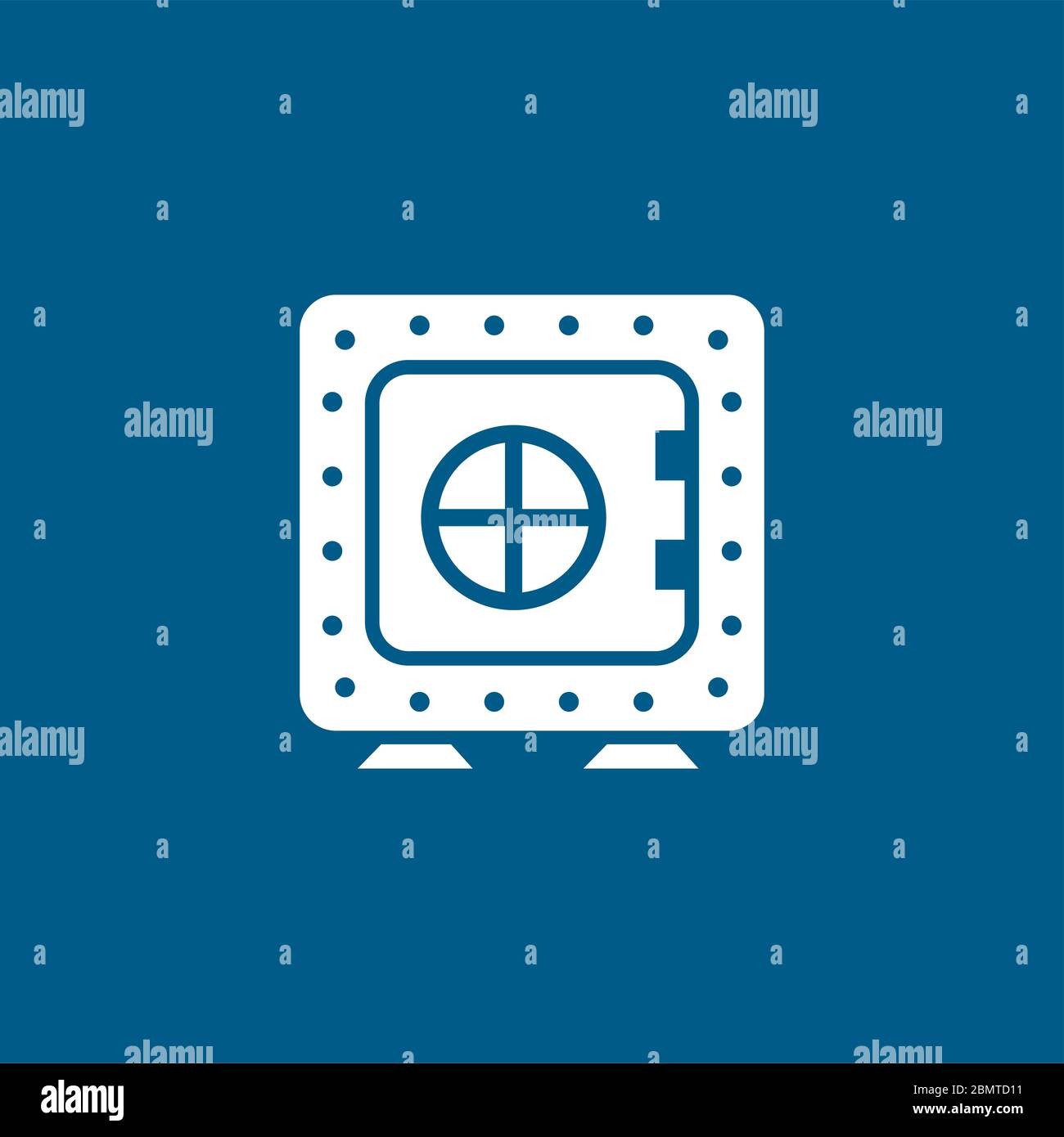 Vault Icon On Blue Background. Blue Flat Style Vector Illustration ...