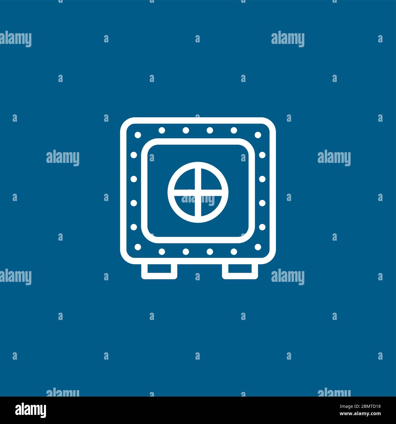 Vault Line Icon On Blue Background. Blue Flat Style Vector Illustration ...