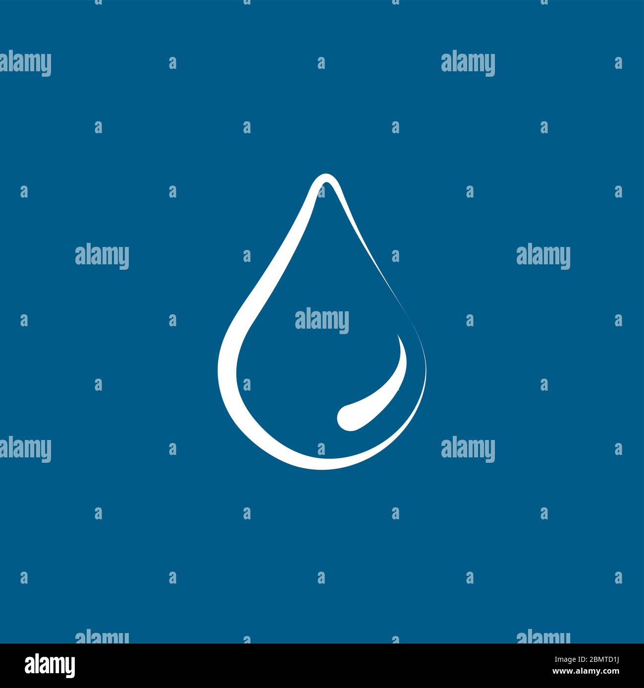 Water Drop Line Icon On Blue Background. Blue Flat Style Vector ...