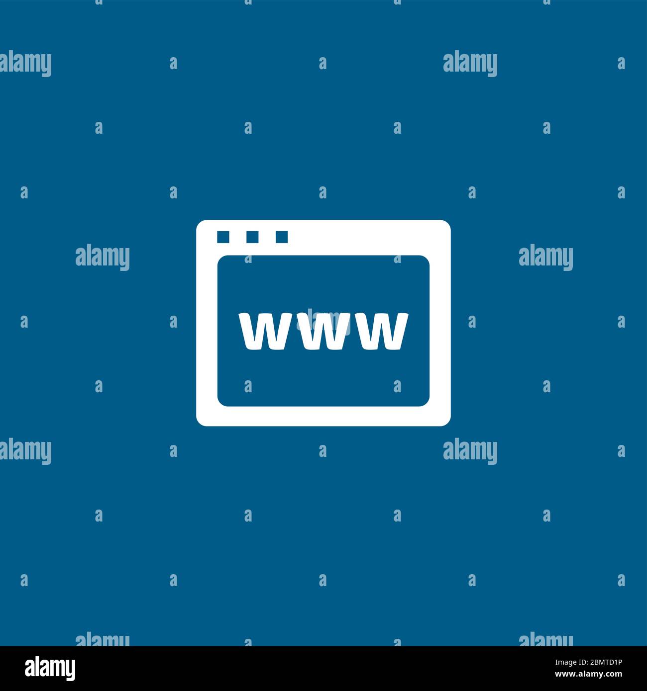 Web Page Icon On Blue Background. Blue Flat Style Vector Illustration ...