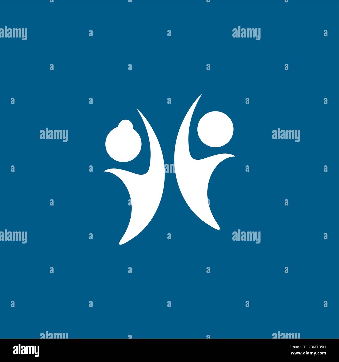 Youth Icon On Blue Background. Blue Flat Style Vector Illustration ...