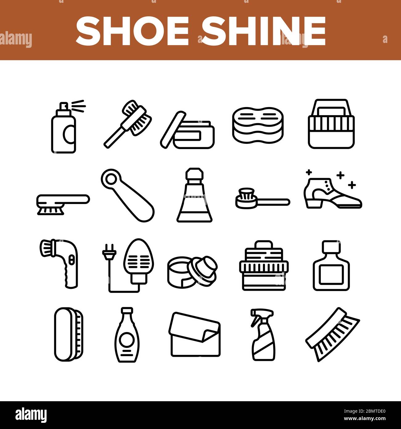 Shoe Shine Service Collection Icons Set Vector Stock Vector Image & Art ...