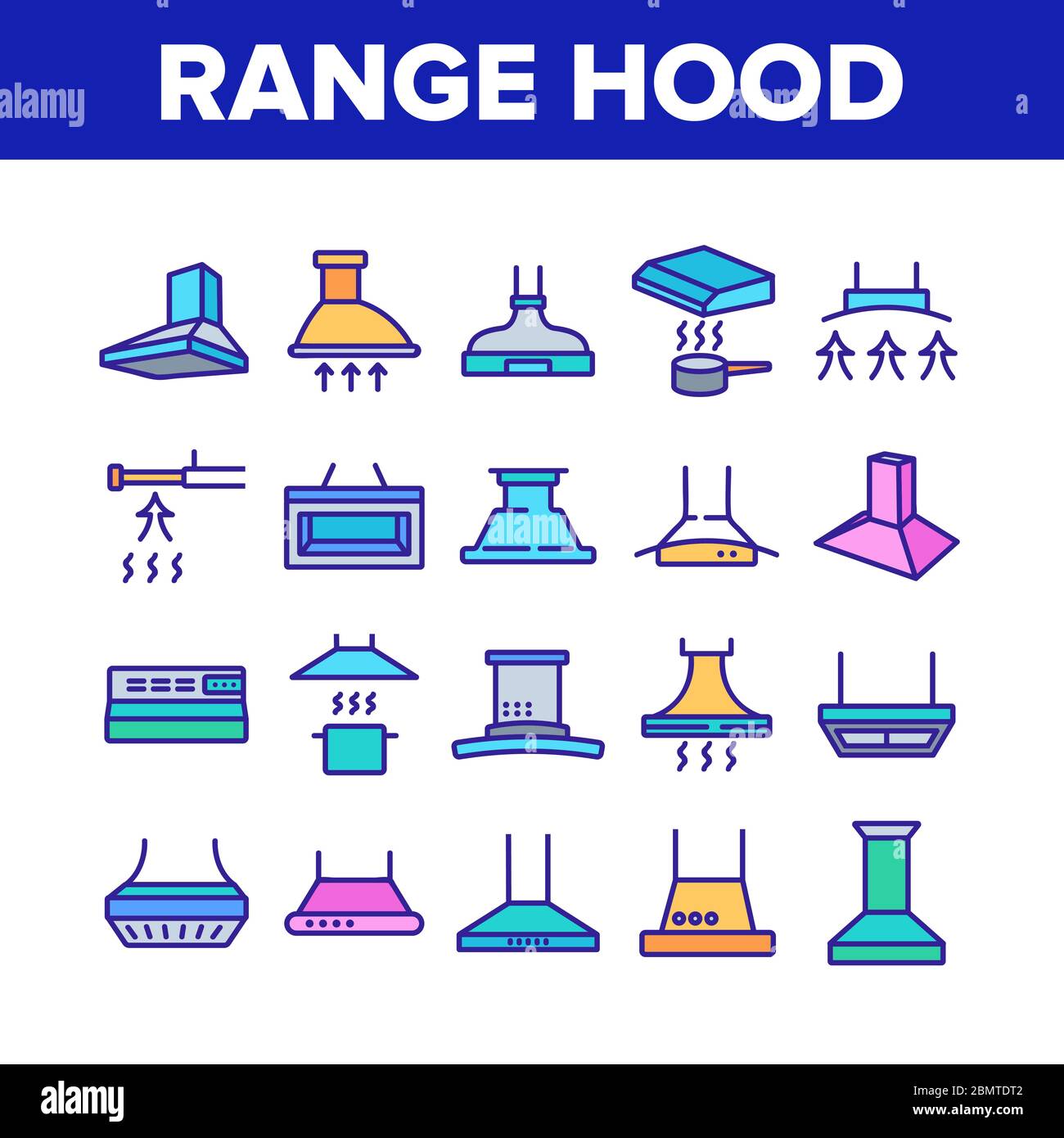 Range Hood Device Collection Icons Set Vector Stock Vector Image & Art ...