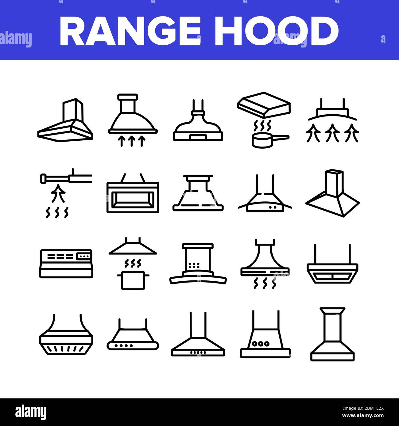 Range Hood Device Collection Icons Set Vector Stock Vector Image & Art ...