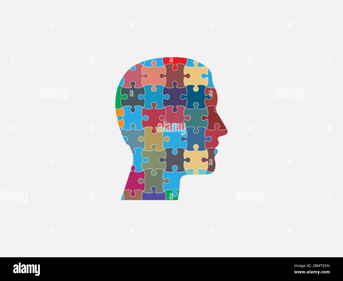 Human head, puzzle icon. Vector illustration, flat design Stock Vector ...