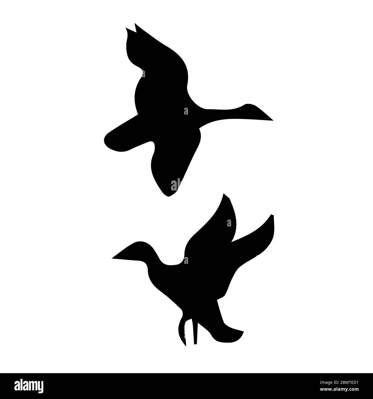 White flying duck icon isolated Black and White Stock Photos & Images ...