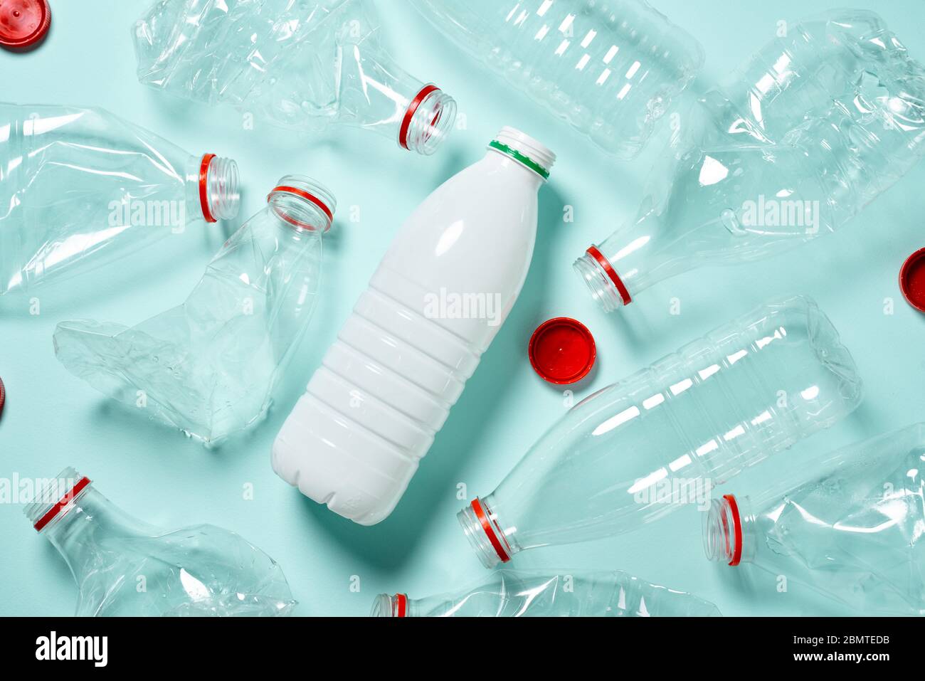 Used plastic beverage bottles. Concept of recycling and segregation ...