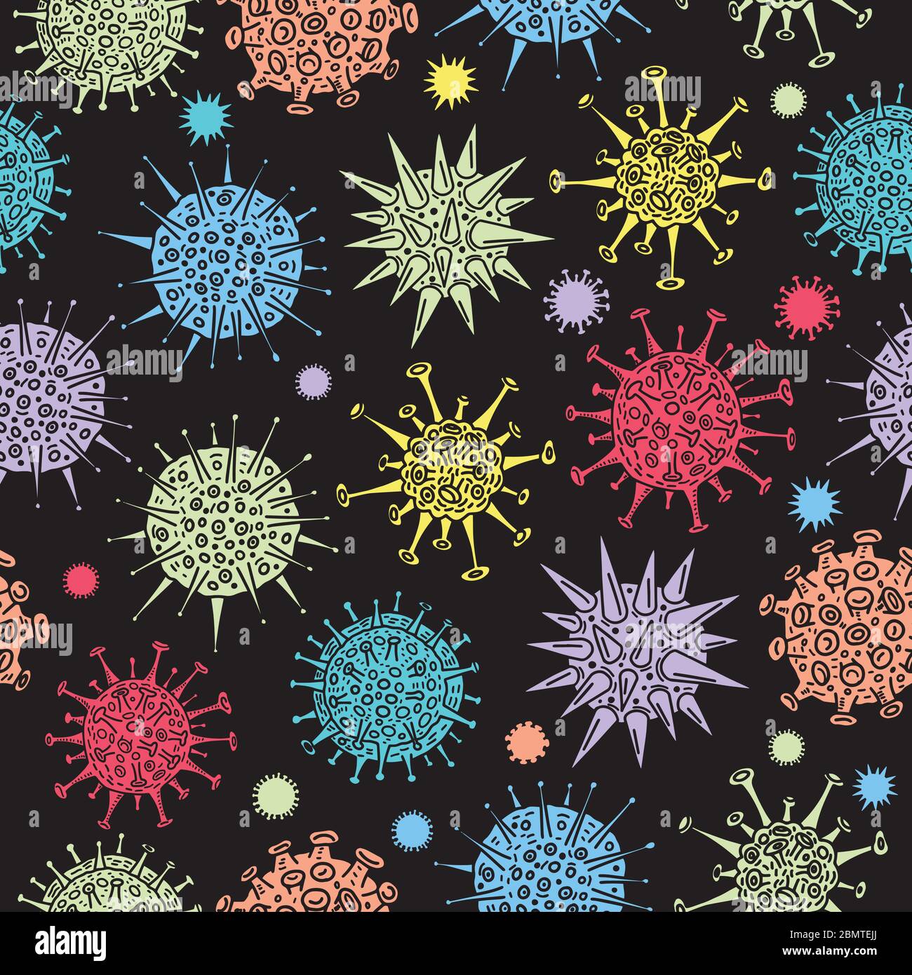 Different kinds of virus, sketch collection. Hand drawn illustration of ...