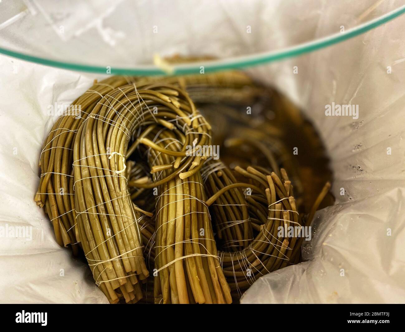 Cheremsha marinated in a barrel. Supermarket. Mobile photo Stock Photo ...