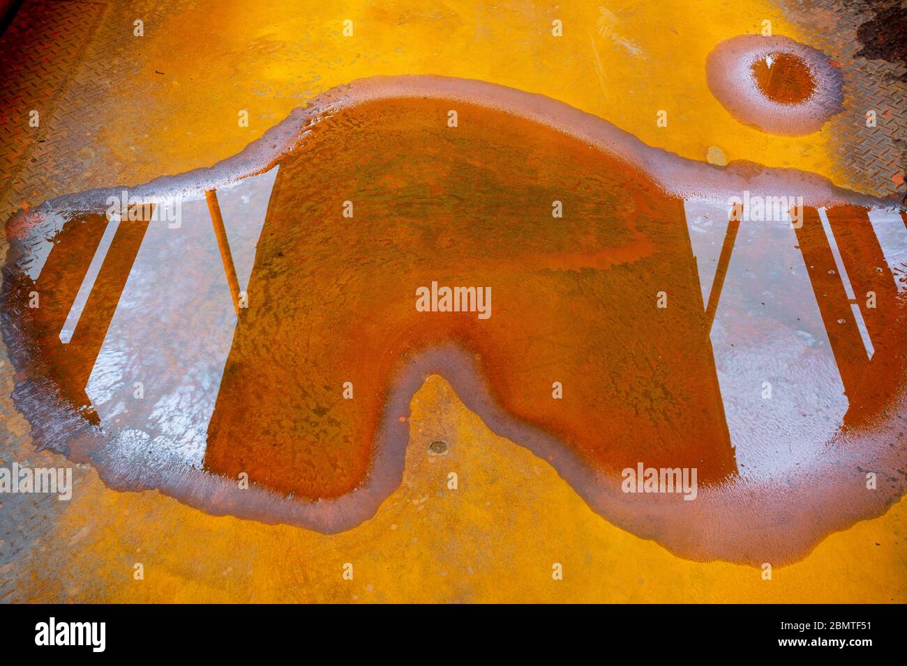 Water on rusted iron sheets. Orange color rusted metal sheet background ...