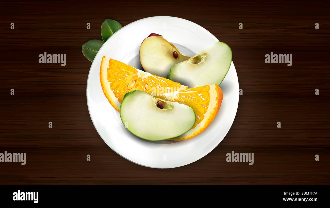 Apple citrus Stock Vector Images - Alamy