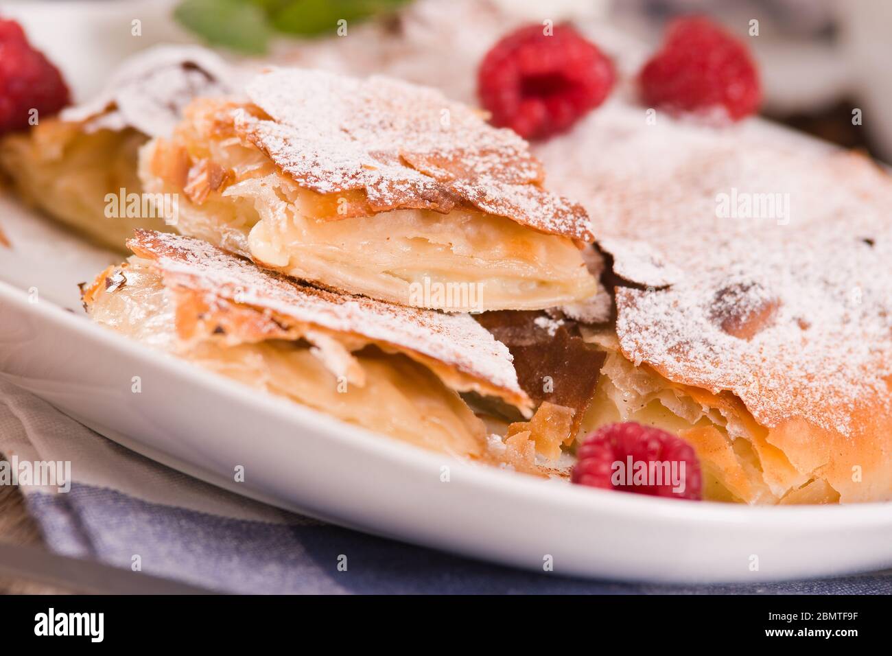 Bougatsa - Greek puff pastry with cream Stock Photo - Alamy