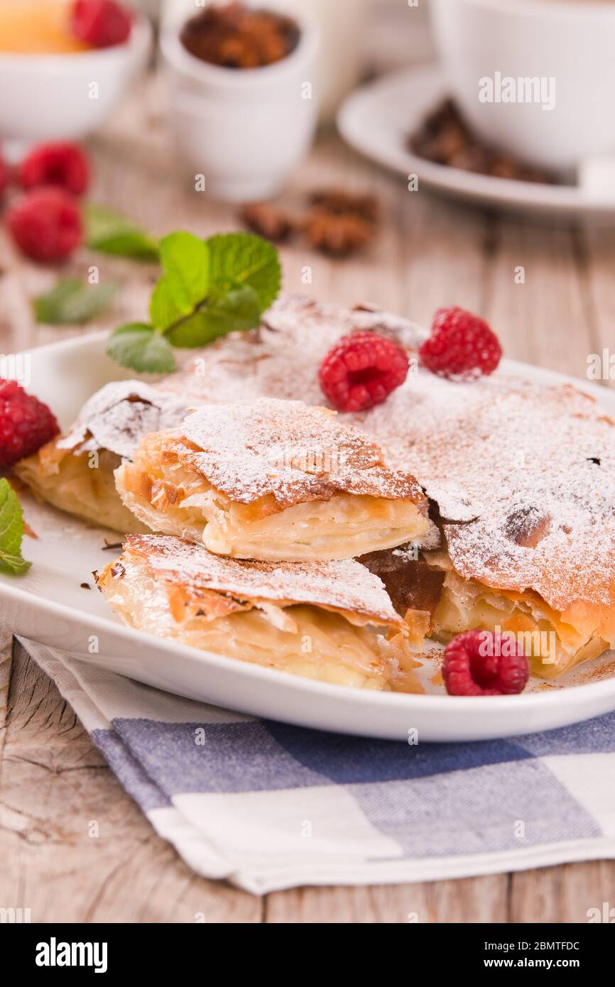 Bougatsa greek puff pastry hi-res stock photography and images - Alamy