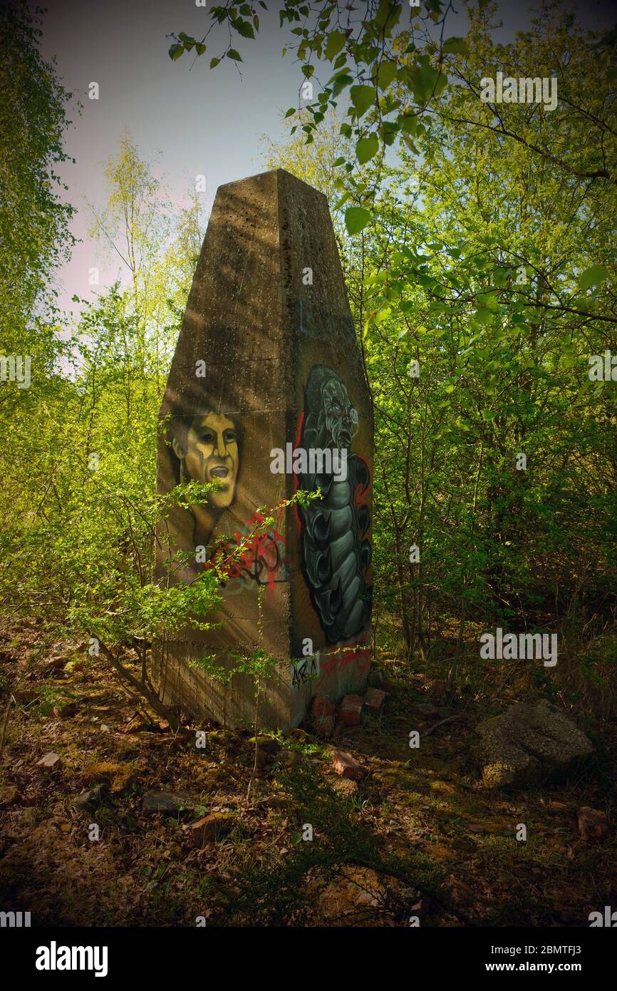 The capping stone of one of the shafts at the former New Stubbin ...
