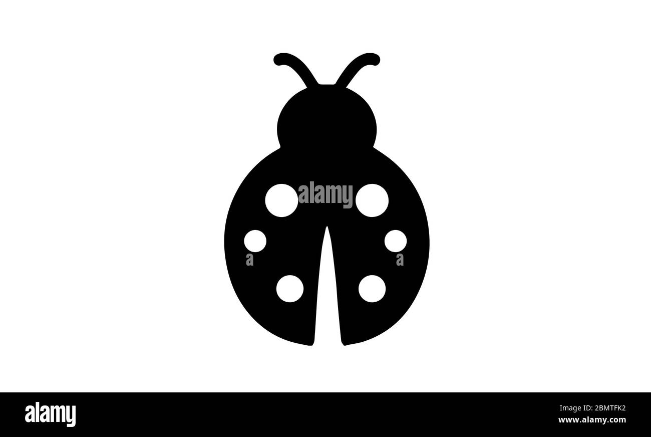Ladybug silhouette on white background Stock Photo - Alamy
