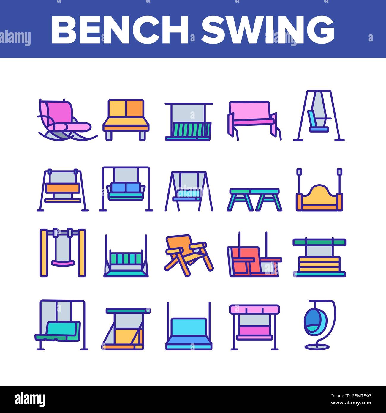 Garden swinging bench Stock Vector Images - Alamy