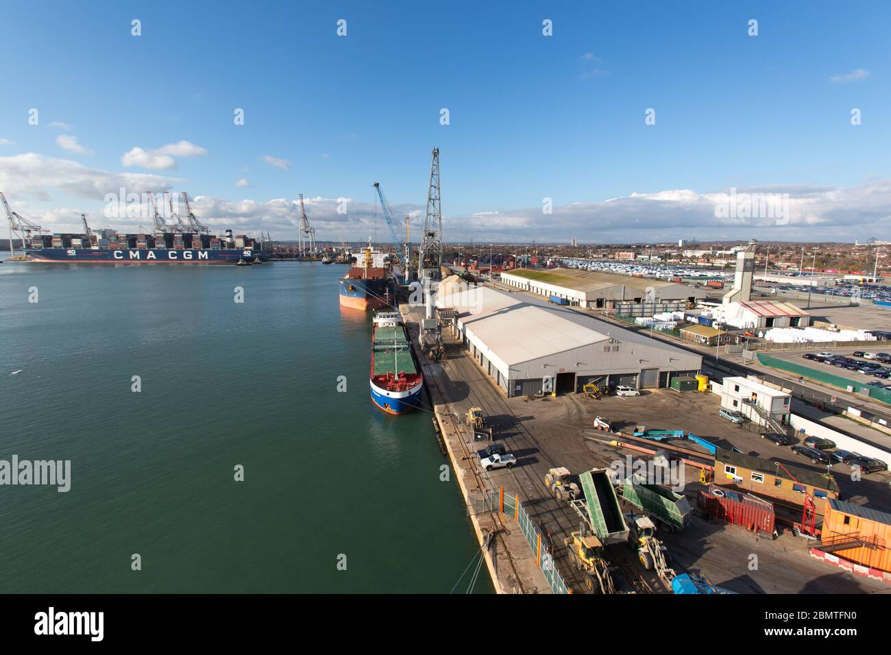 City of Southampton, England. Picturesque elevated view of Southampton ...
