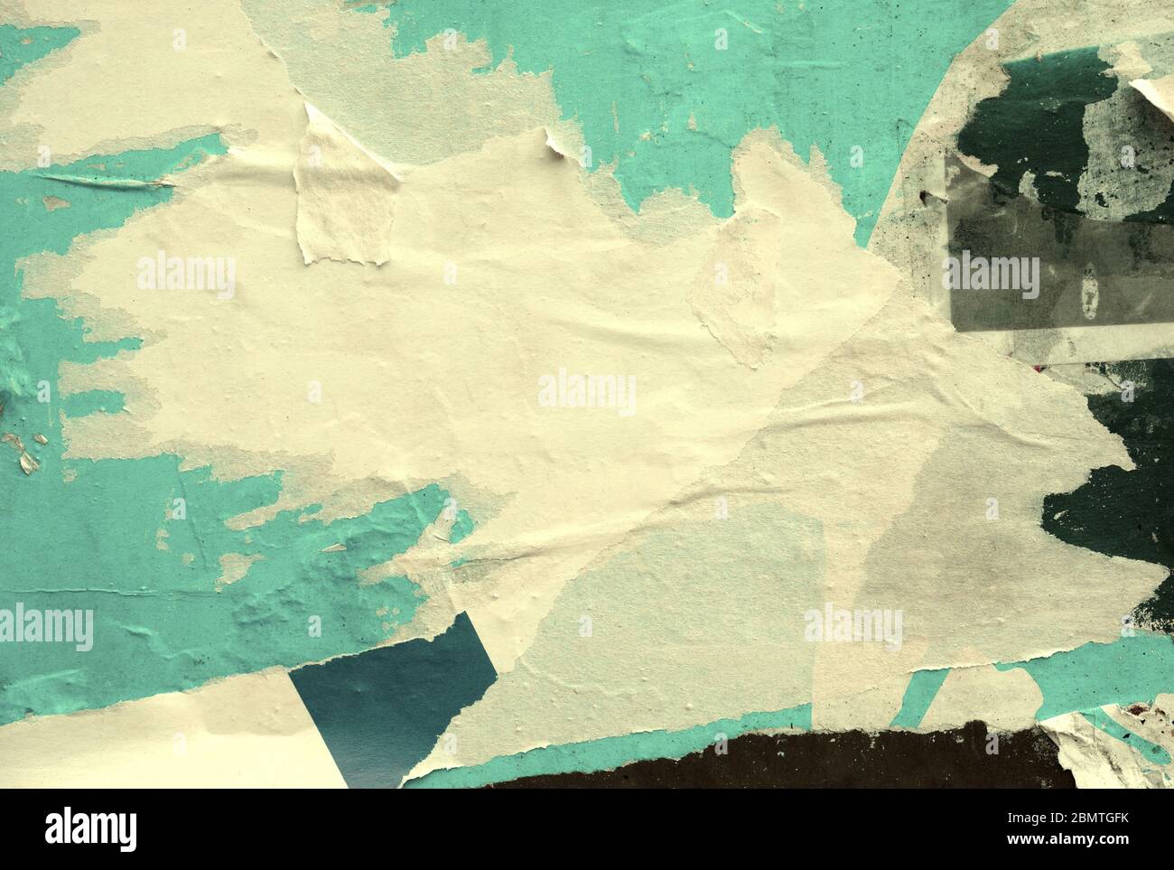 Old ripped torn posters grunge texture background creased crumpled ...