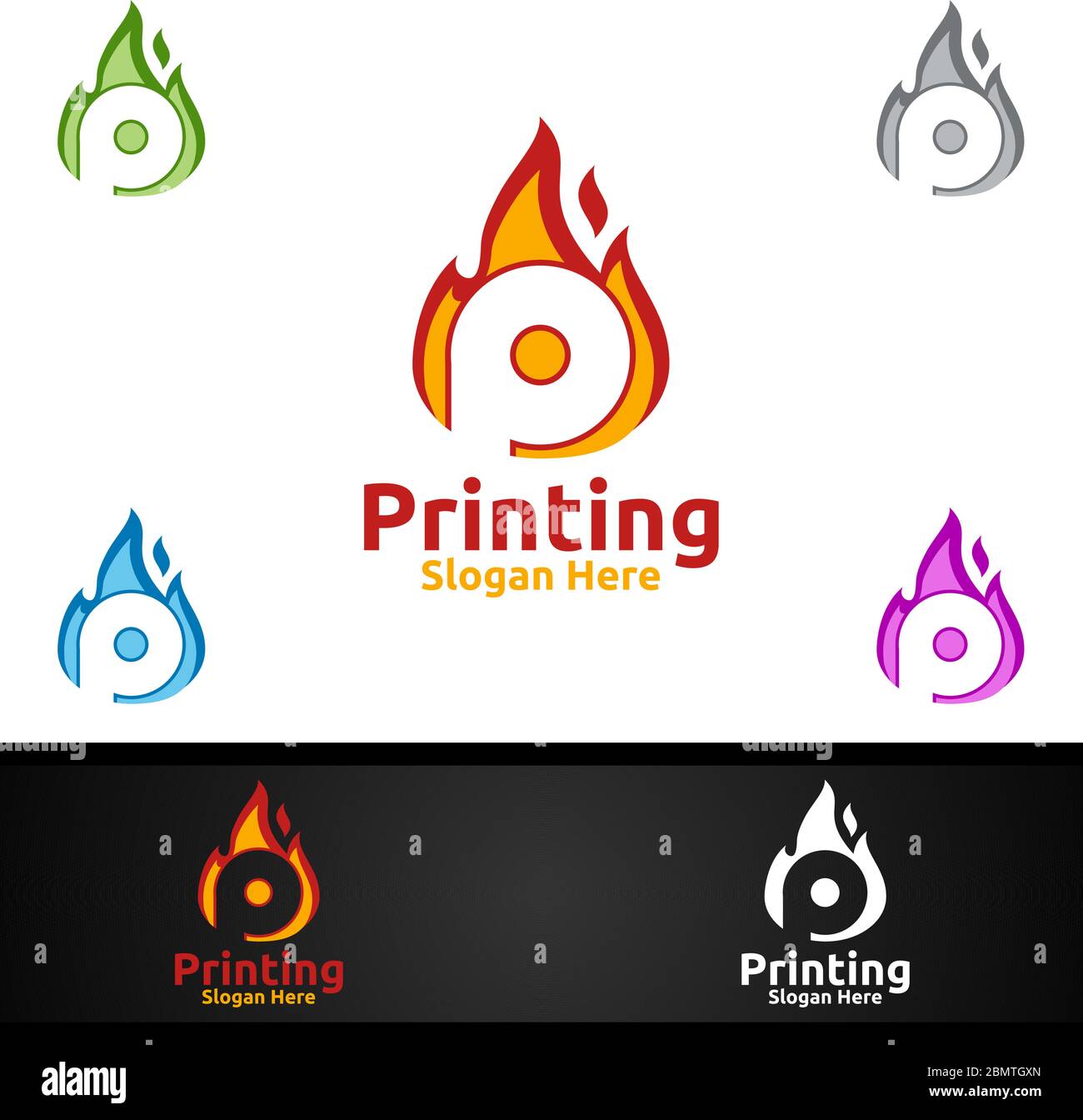 Hot Printing Company Vector Logo Design for Media, Retail, Advertising ...