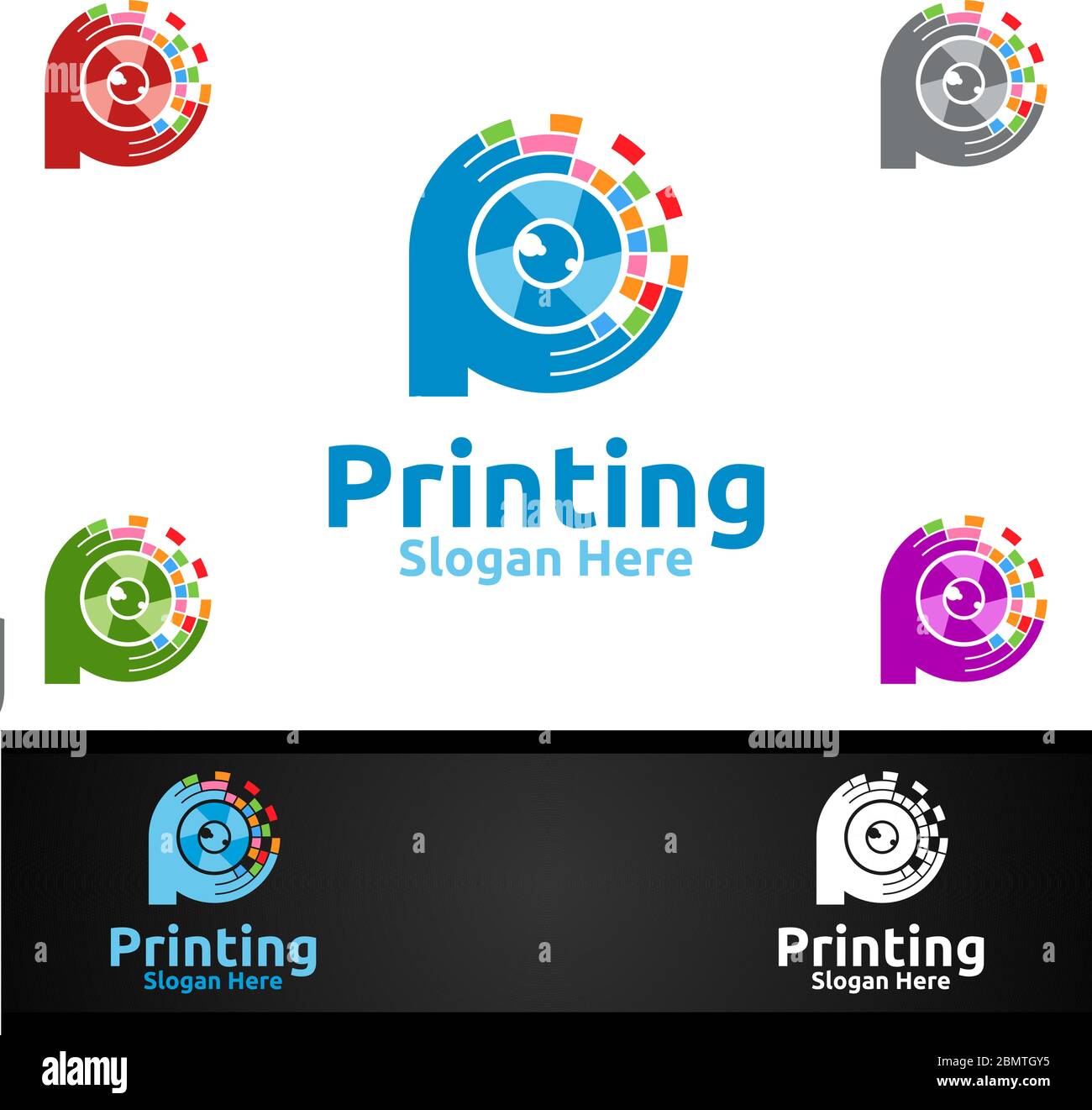 Letter P Printing Company Vector Logo Design for Media, Retail ...