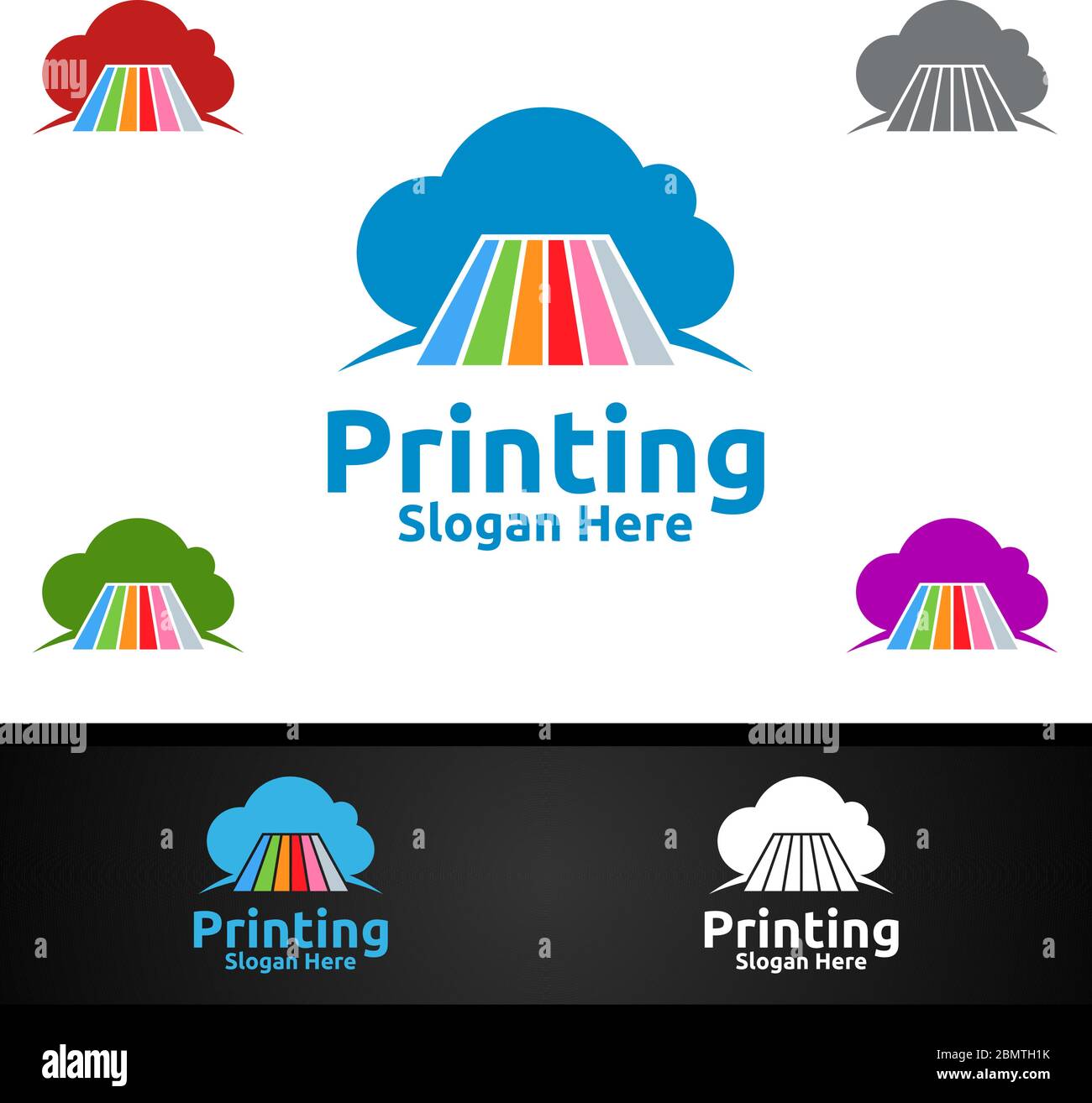 Cloud Printing Company Vector Logo Design for Media, Retail ...
