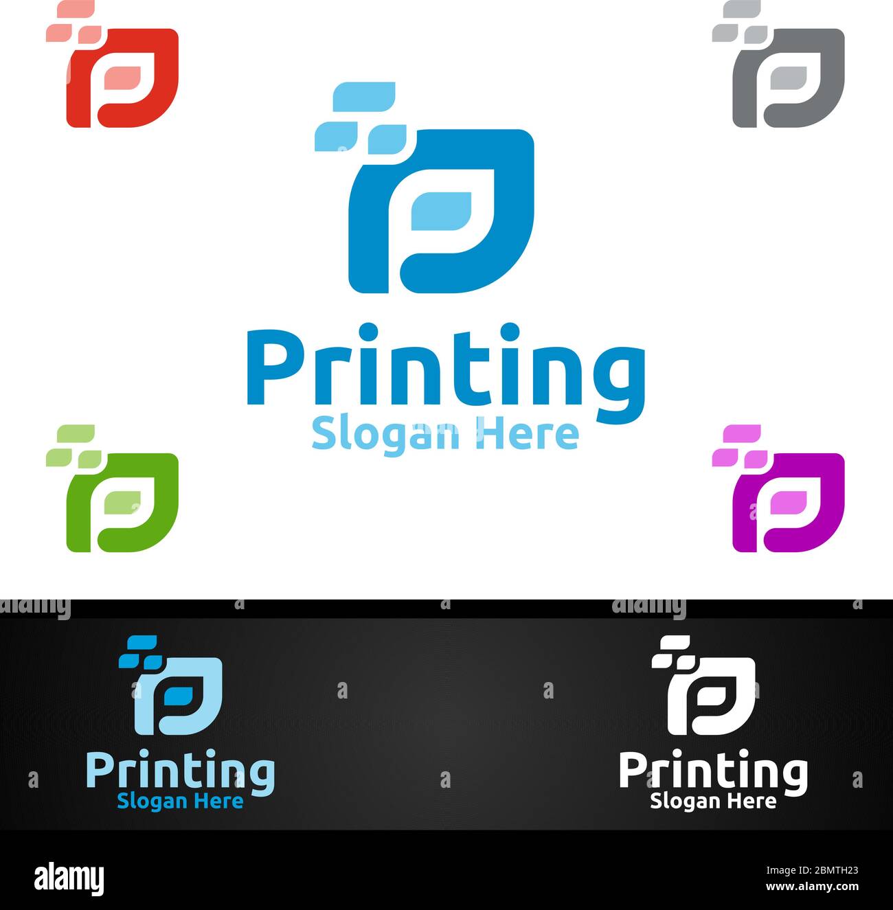 Letter P Printing Company Vector Logo Design for Media, Retail ...
