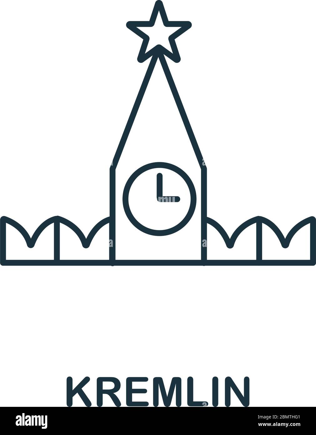 Kremlin icon from russia collection. Simple line Kremlin icon for ...