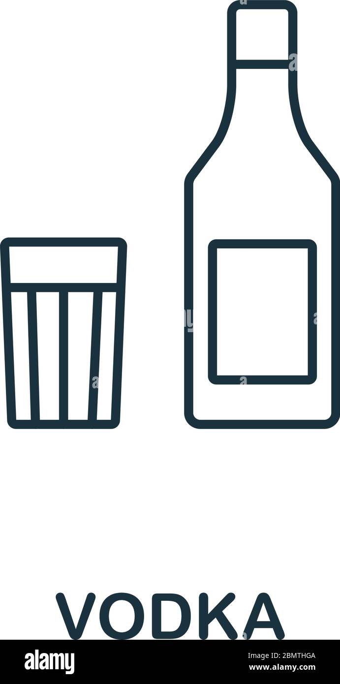 Vodka icon from russia collection. Simple line Vodka icon for templates ...